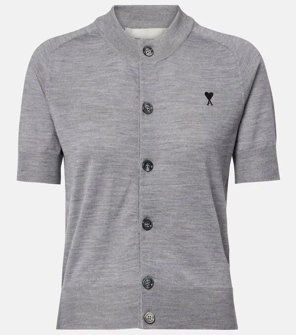 AMI Paris Wool Cardigan - Grey