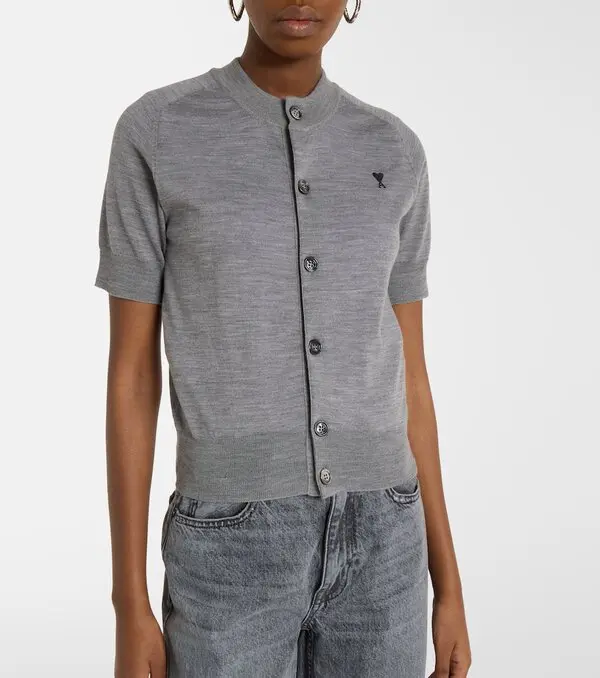 AMI Paris Wool Cardigan - Grey