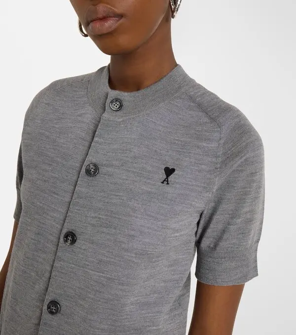 AMI Paris Wool Cardigan - Grey