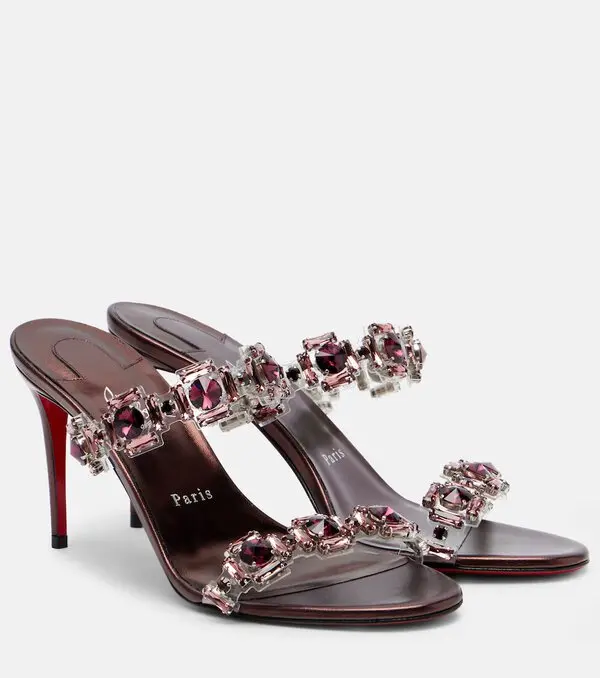 CHRISTIAN LOUBOUTIN Just Jewel Embellished Sandals - Pink