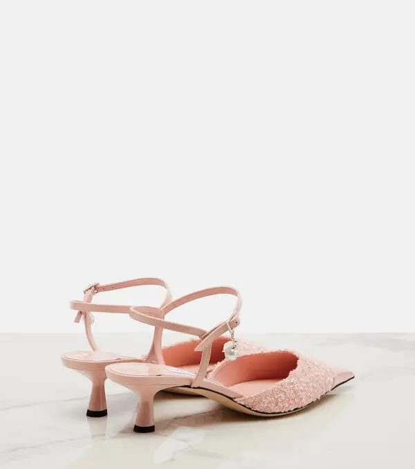 JIMMY CHOO Aren Tweed Slingback Pumps - Pink