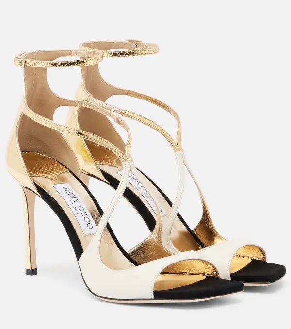 JIMMY CHOO Azia Leather Sandals - White