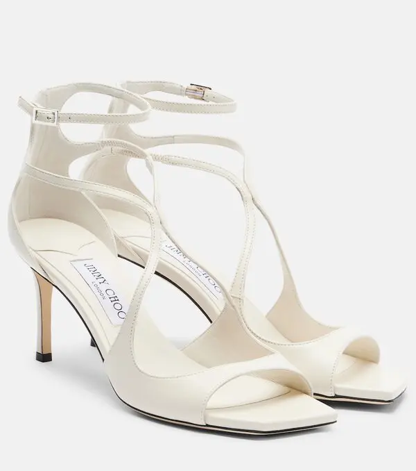 JIMMY CHOO Azia Leather Sandals - White