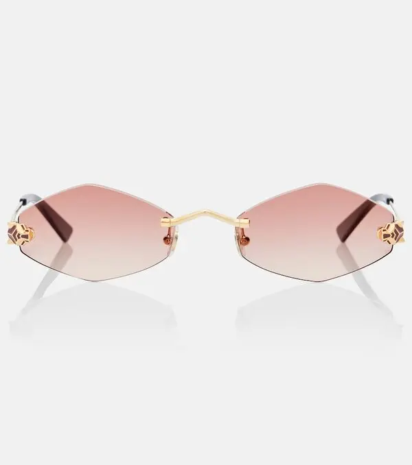 Cartier Panthère De Oval Sunglasses - Gold