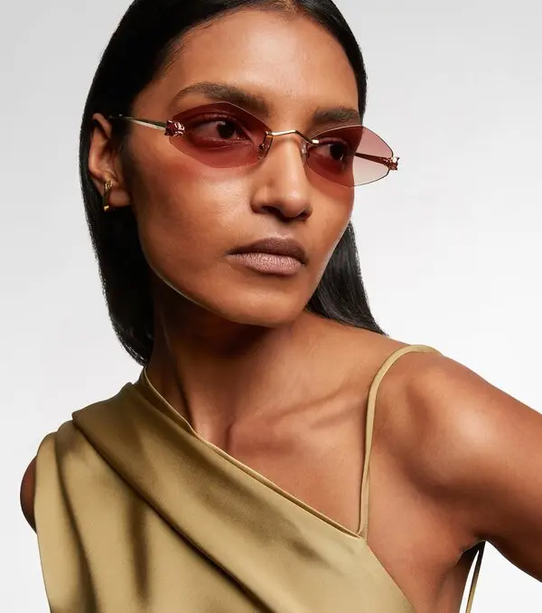 Cartier Panthère De Oval Sunglasses - Gold