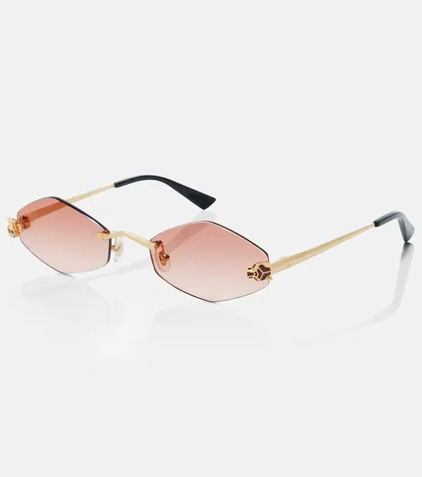 Cartier Panthère De Oval Sunglasses - Gold