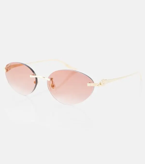 Cartier Panthère De Oval Sunglasses - Red