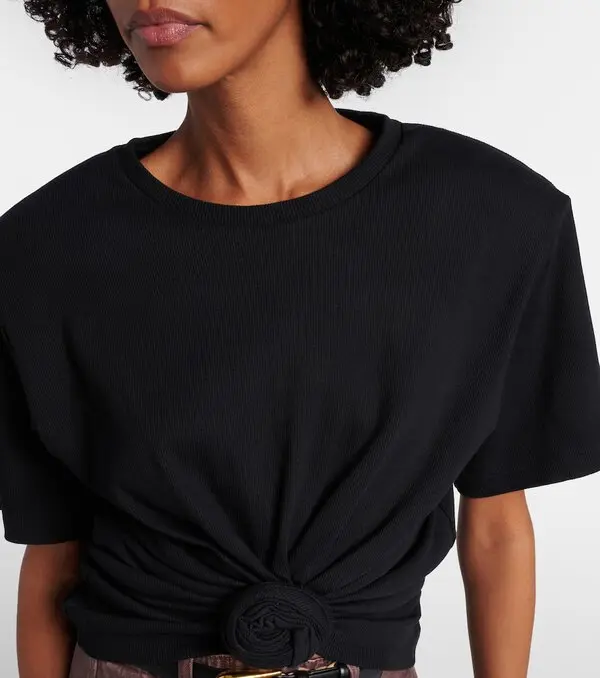 Magda Butrym Cotton-blend Long-sleeve Top - Black