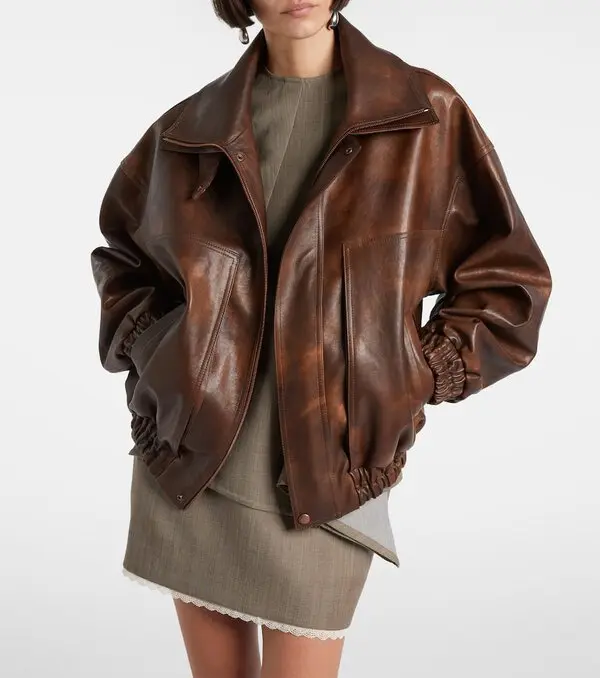 Magda Butrym Leather Blouson Jacket
