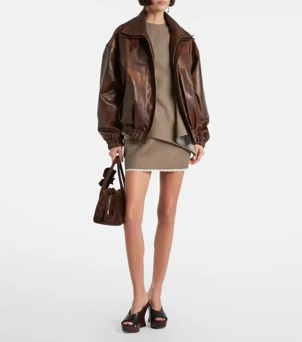 Magda Butrym Leather Blouson Jacket