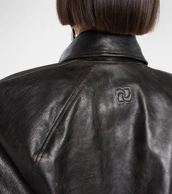 Magda Butrym Belted Leather Jacket - Black