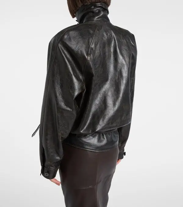 Magda Butrym Belted Leather Jacket - Black