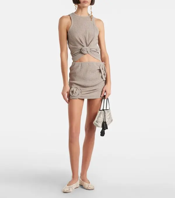 Magda Butrym Striped Mini Skirt - Beige