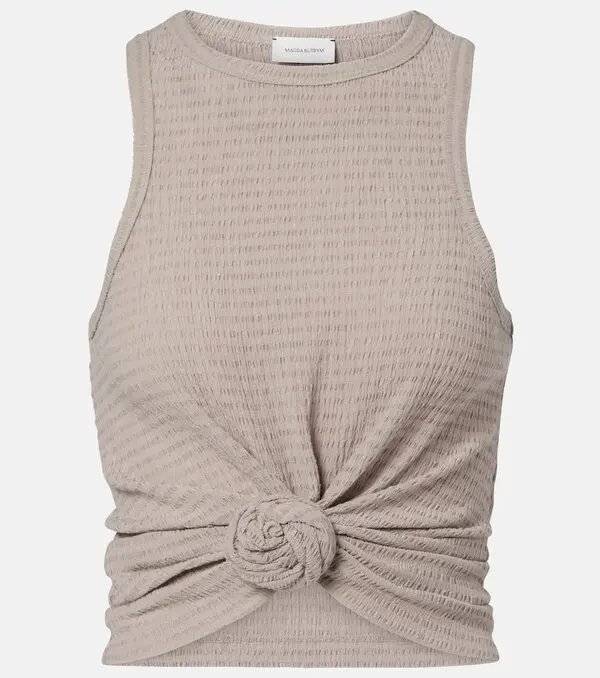 Magda Butrym Knotted Crewneck Tank Top - Beige