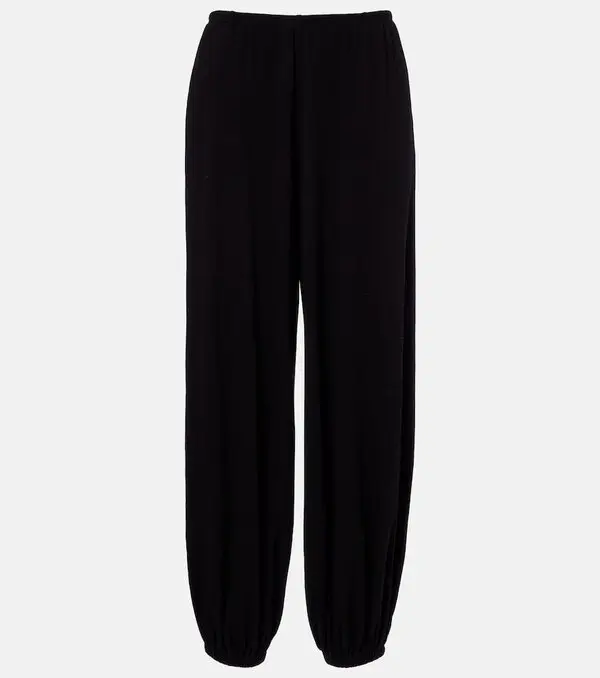 THE ROW Fiamma Cotton, Cashmere, And Silk Sweatpants - Black