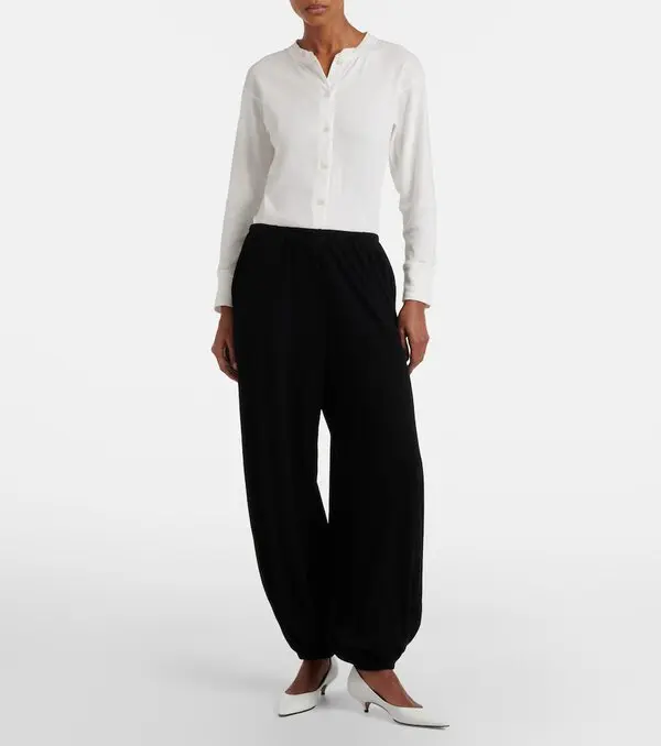 THE ROW Fiamma Cotton, Cashmere, And Silk Sweatpants