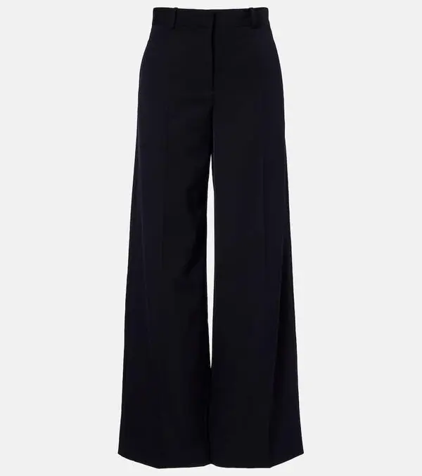 THE ROW Dender Wool Wide-leg Pants - Blue