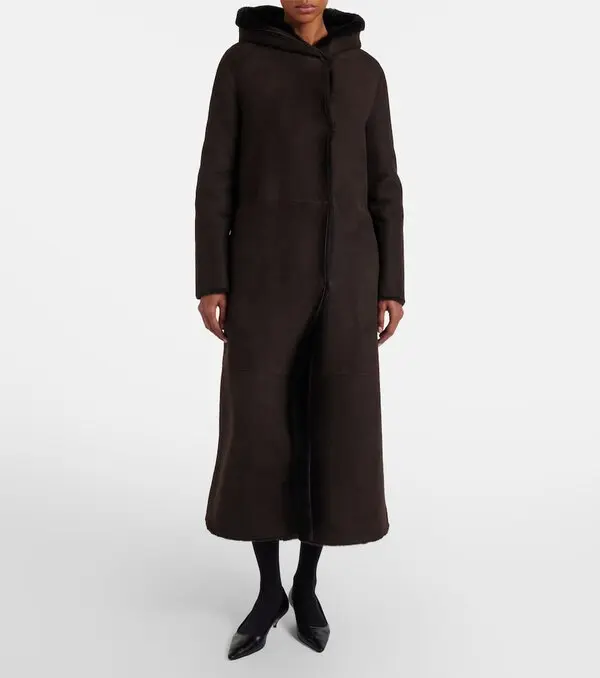 THE ROW Anaya Hooded Suede Coat