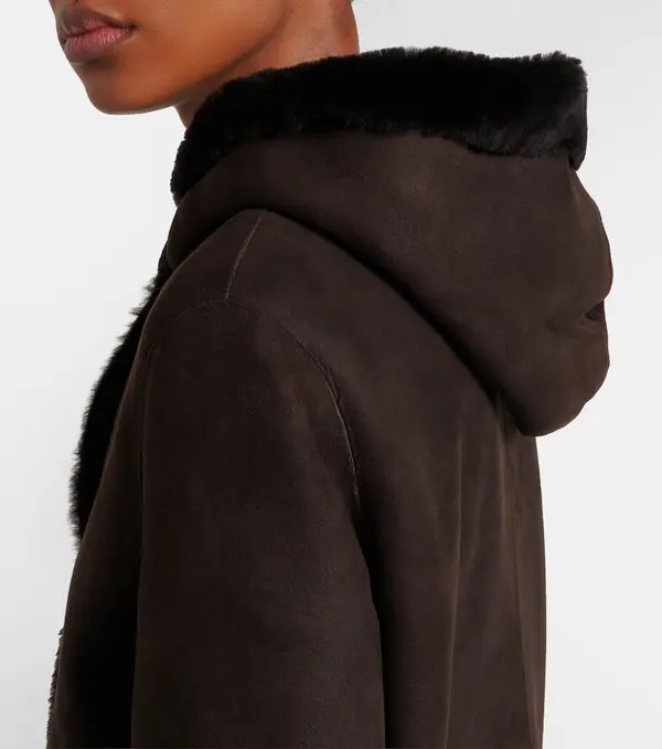 THE ROW Anaya Hooded Suede Coat
