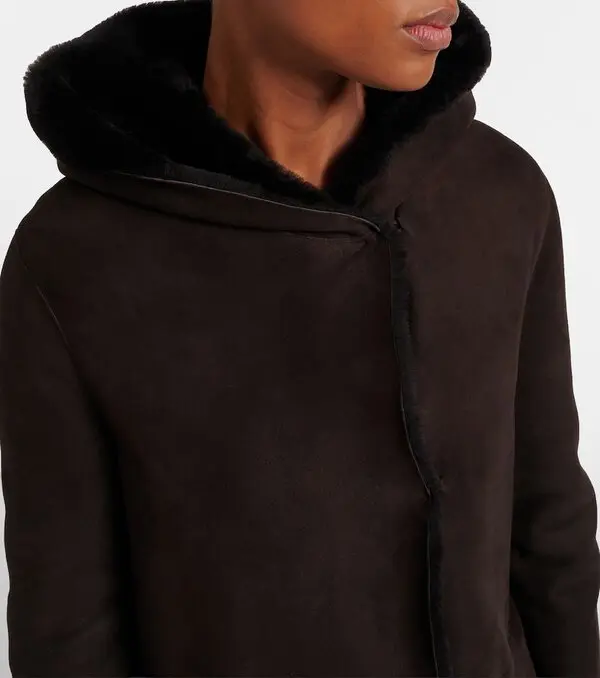 THE ROW Anaya Hooded Suede Coat