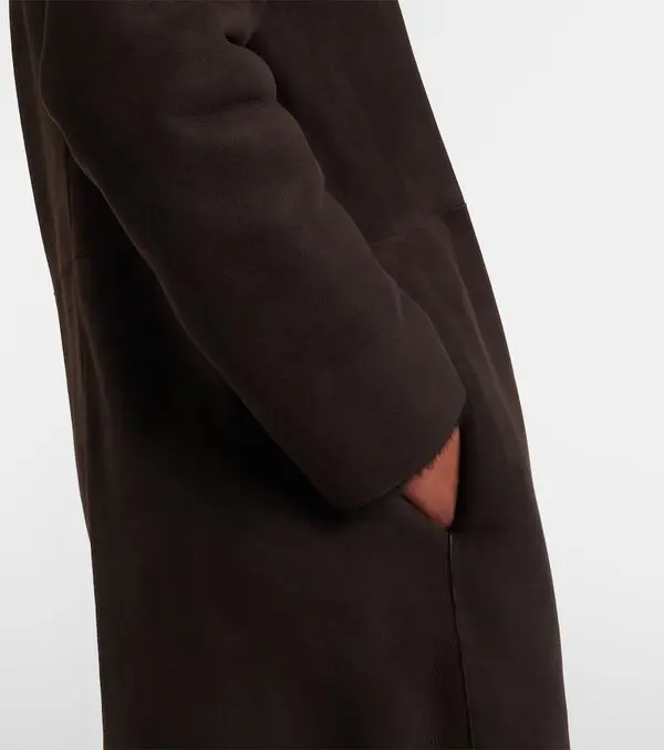 THE ROW Anaya Hooded Suede Coat