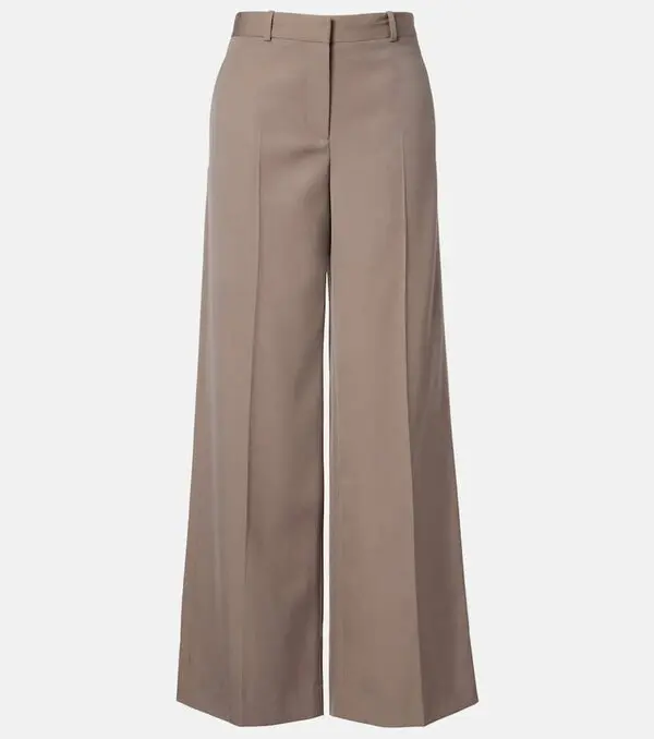THE ROW Dender Wool Wide-leg Pants - Grey