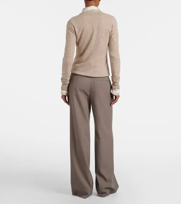 THE ROW Dender Wool Wide-leg Pants - Grey