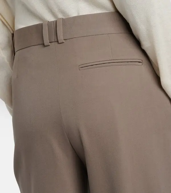 THE ROW Dender Wool Wide-leg Pants - Grey