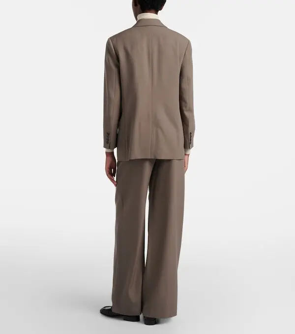 THE ROW Dender Wool Wide-leg Pants - Grey