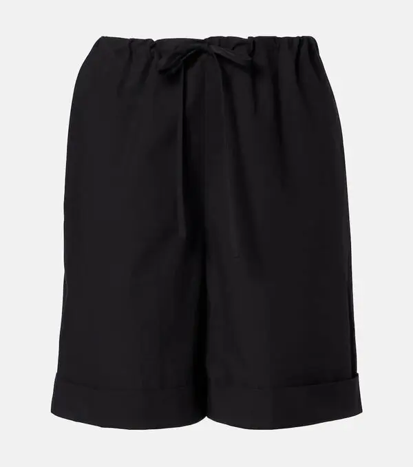 THE ROW Emiliano Cotton Shorts - Black