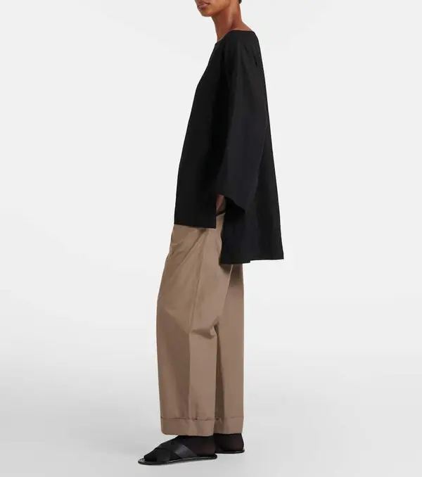 THE ROW Junia Linen Top - Black