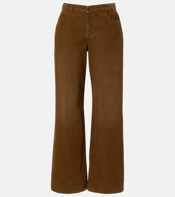 THE ROW Eglitta Cotton Corduroy Wide-leg Pants - Brown