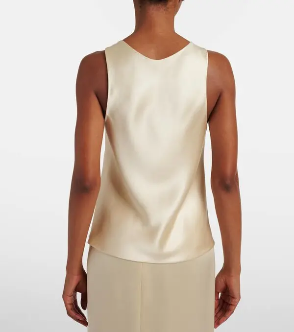 THE ROW Faustino Silk Satin Top - White