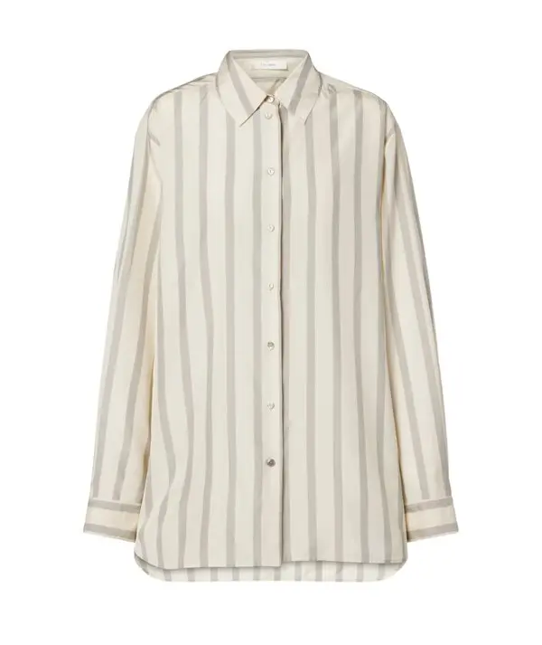 THE ROW Sisilia Striped Silk Shirt - White
