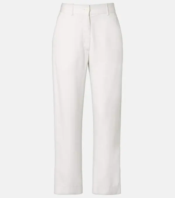 THE ROW Cotton Cropped Straight Trousers
