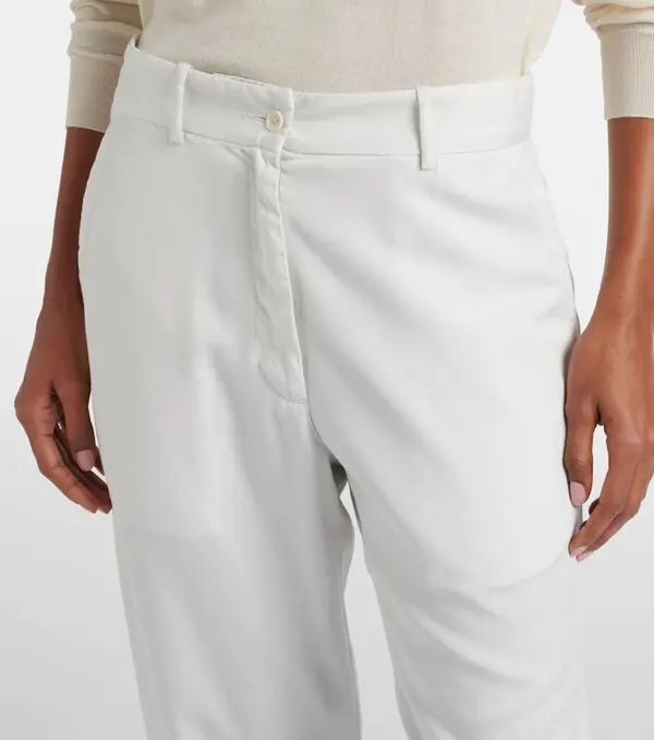 THE ROW Cotton Cropped Straight Trousers