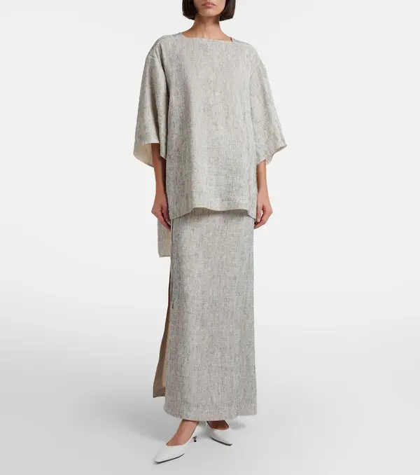 THE ROW Blum Linen And Silk Maxi Skirt