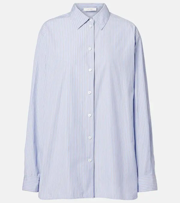THE ROW Sisilia Striped Cotton Shirt - Purple