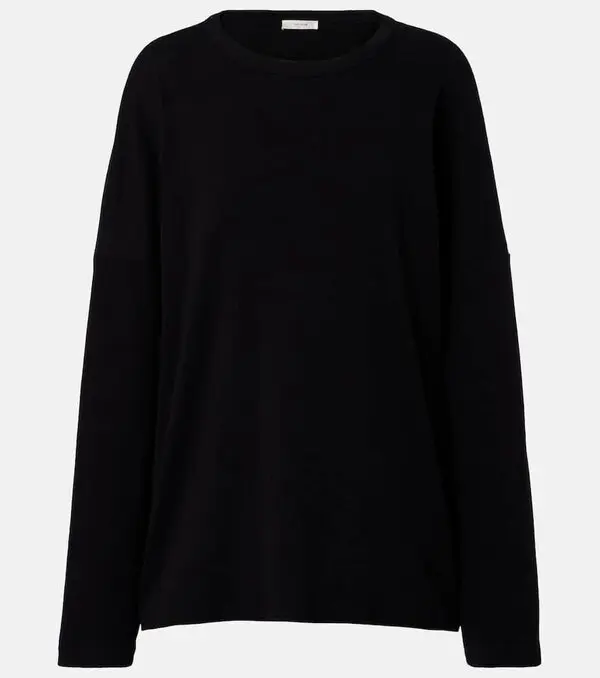 THE ROW Flories Cotton Jersey T-shirt - Black