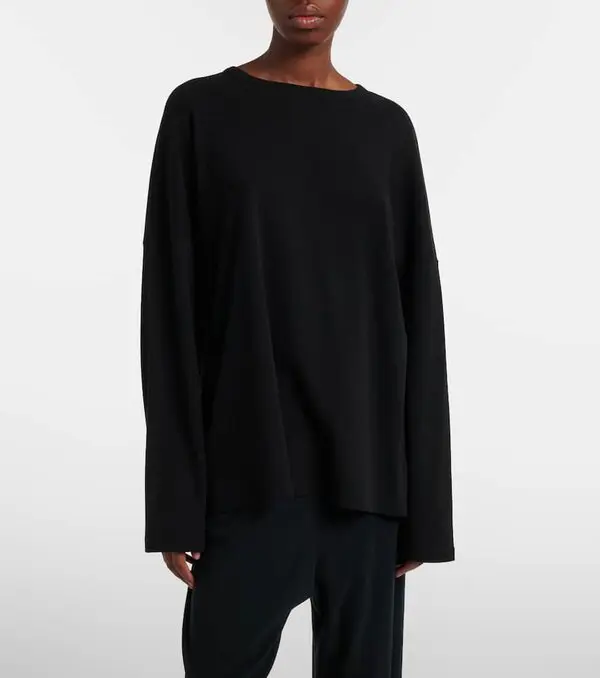 THE ROW Flories Cotton Jersey T-shirt - Black