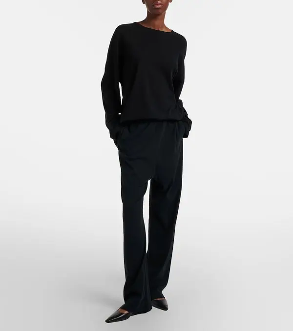 THE ROW Flories Cotton Jersey T-shirt - Black