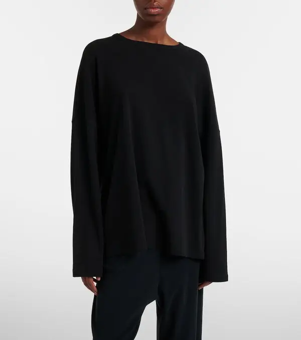 THE ROW Flories Cotton Jersey T-shirt - Black