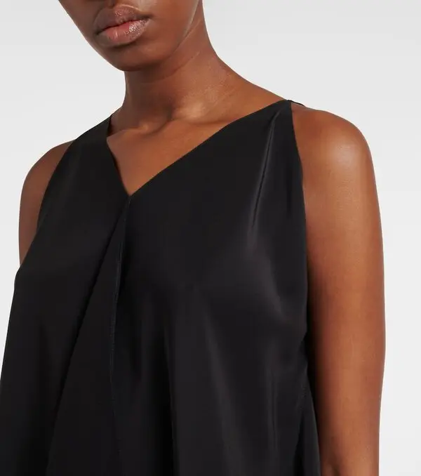 THE ROW Semir Silk Satin Top - Black