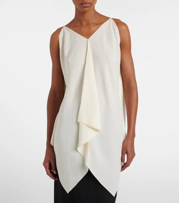 THE ROW Semir Silk Satin Top - White