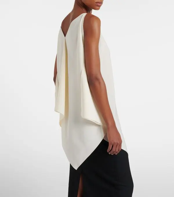 THE ROW Semir Silk Satin Top - White