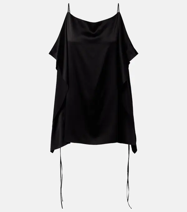 THE ROW Koray Silk Top - Black