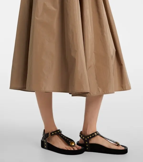 Max Mara Lonza Taffeta Midi Skirt - Brown