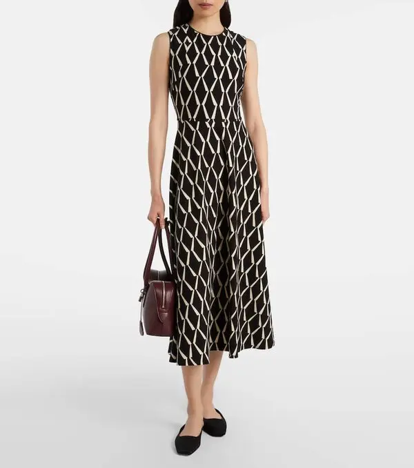 Max Mara Lampara Cotton-blend Midi Dress