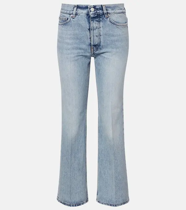 TOTEME Kick Cropped Flared Jeans - Blue