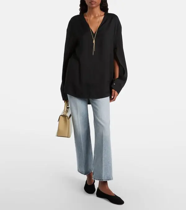 TOTEME Kick Cropped Flared Jeans